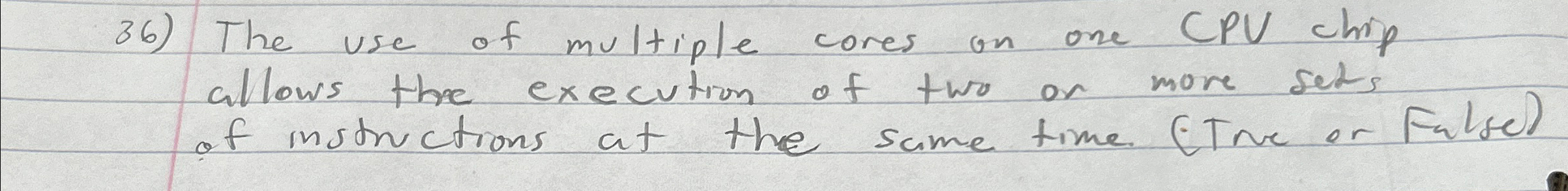 Solved The use of multiple cores on one CPV chip allows the | Chegg.com
