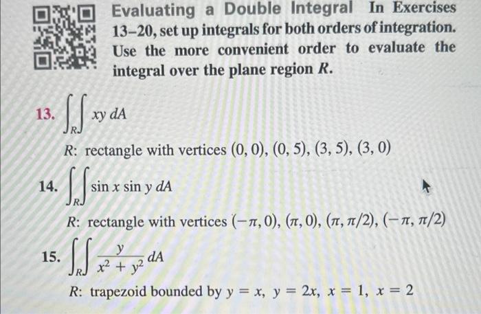 Solved 13. •SS XY R. R: rectangle with vertices (0, 0), (0, | Chegg.com
