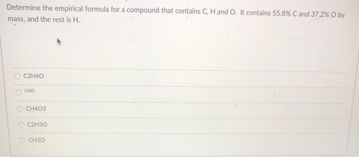 Solved Determine the empirical formula for a compound that | Chegg.com
