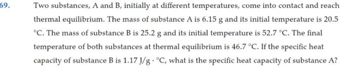 Solved Two substances, A and B, initially at different | Chegg.com