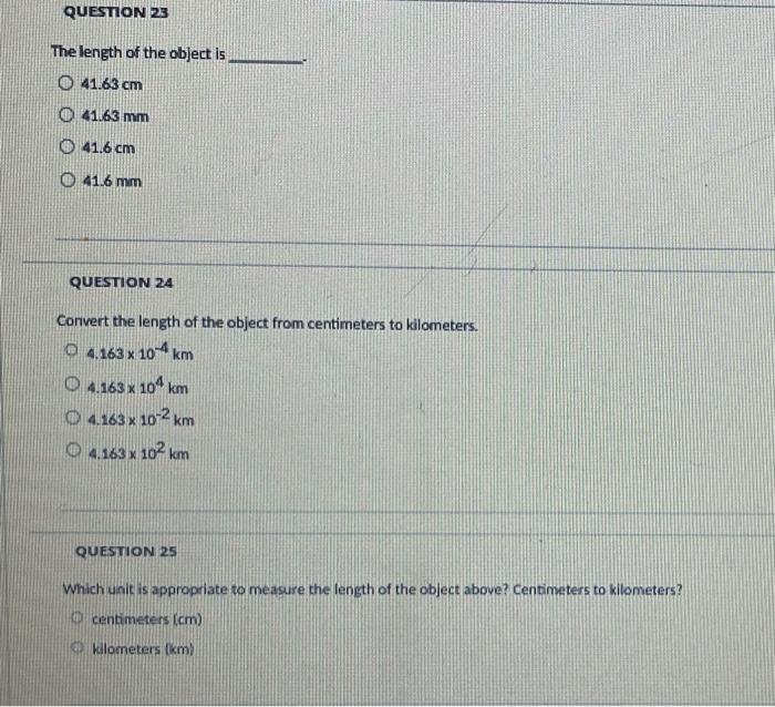 Solved The length of the object is Convert the length of the | Chegg.com
