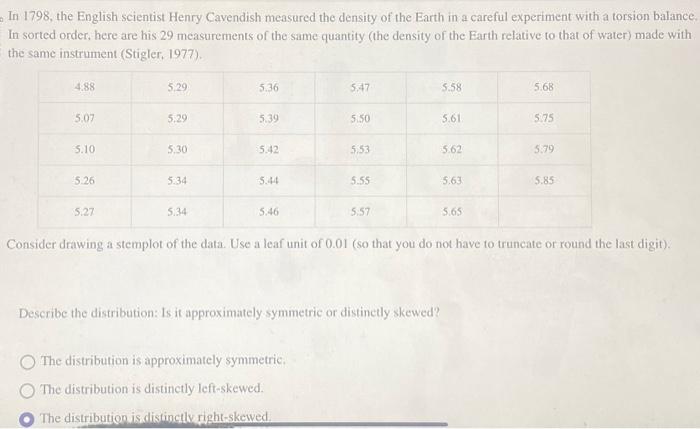 Solved In 1798, the English scientist Henry Cavendish | Chegg.com