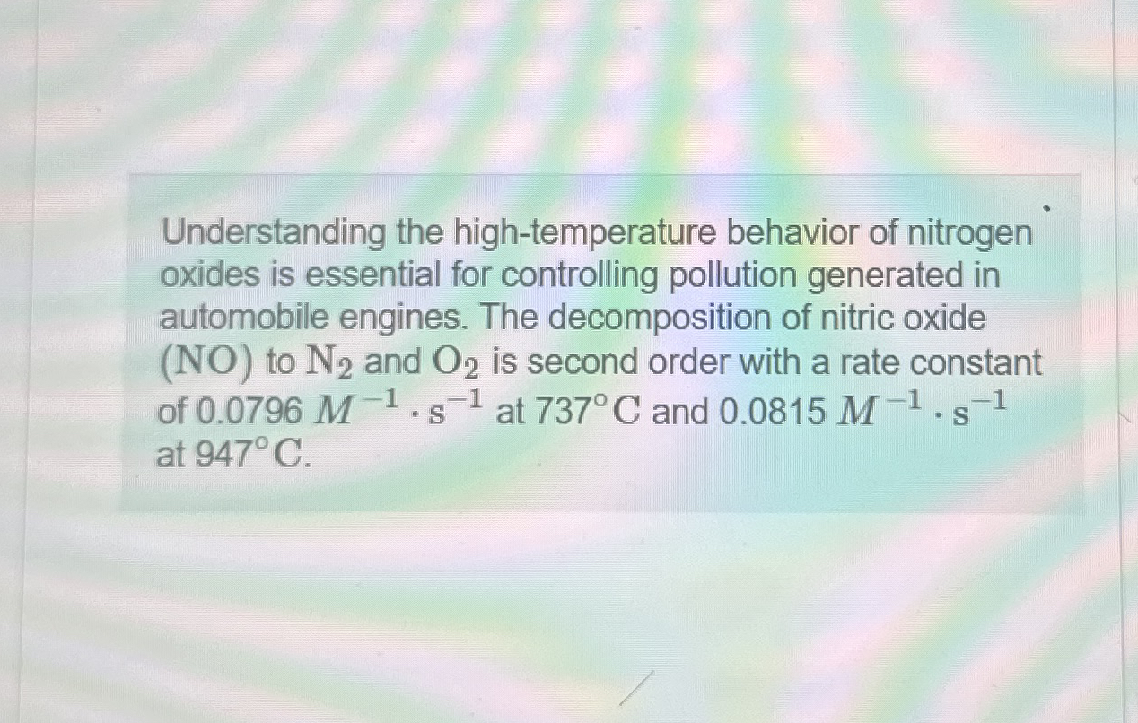 Understanding the high-temperature behavior of | Chegg.com