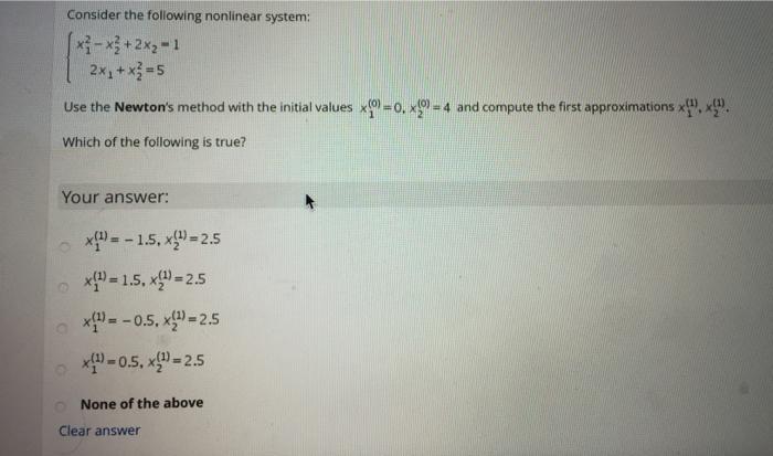 Solved Consider the following nonlinear system: (x1 - | Chegg.com
