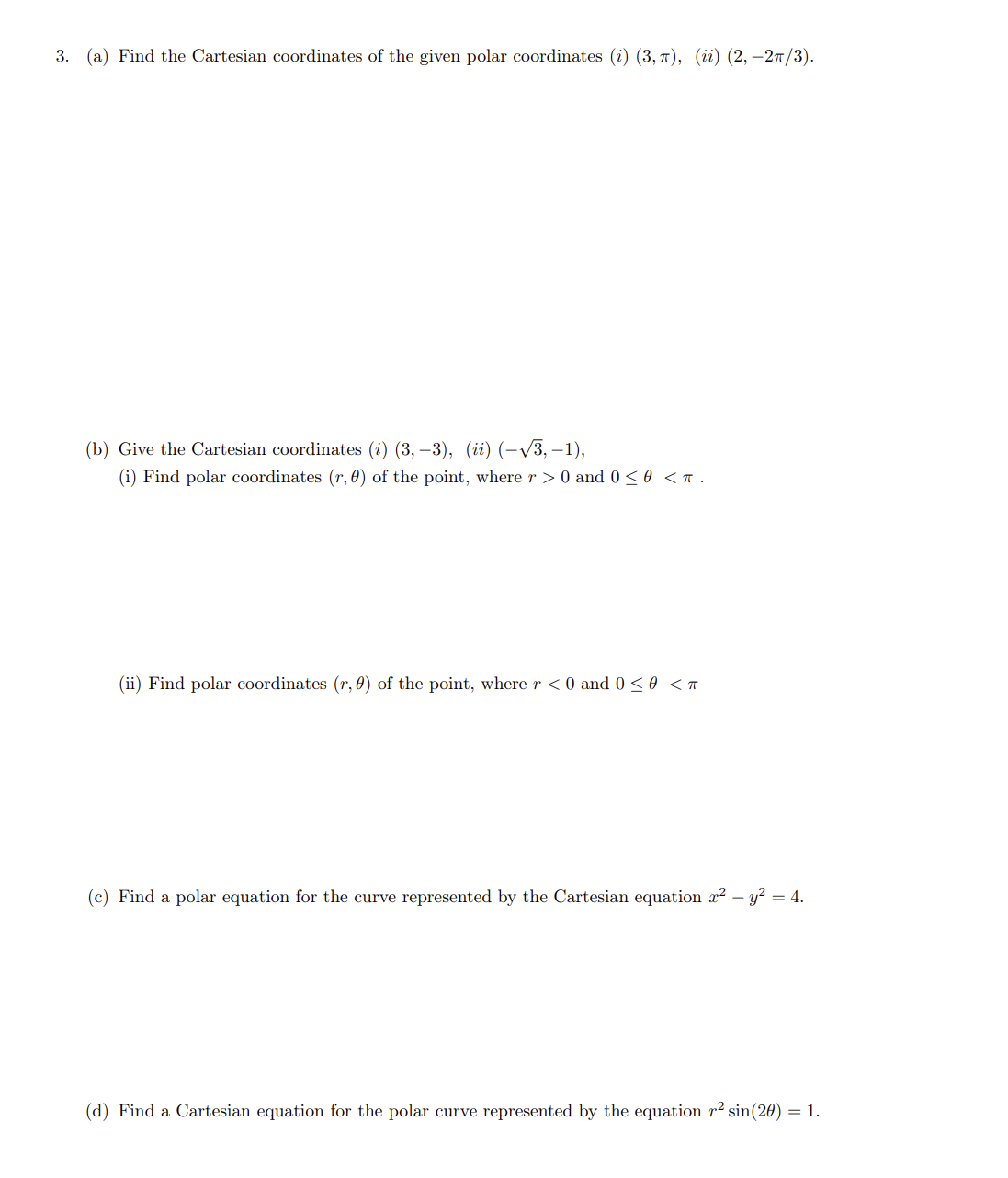 Solved (a) ﻿Find the Cartesian coordinates of the given | Chegg.com