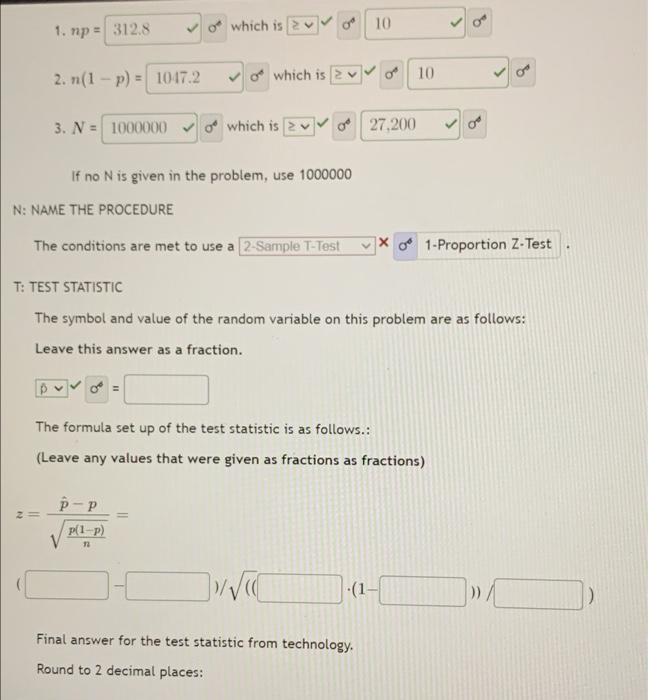 Solved 1T: TEST STATISTIC The symbol and value of the random | Chegg.com