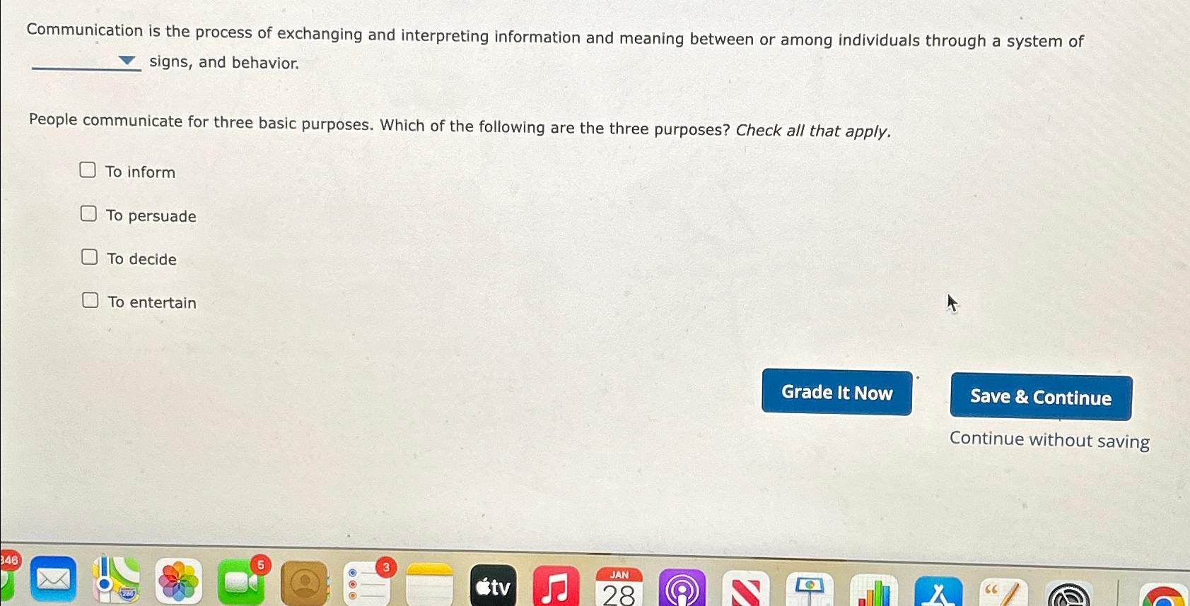 Solved Communication is the process of exchanging and | Chegg.com