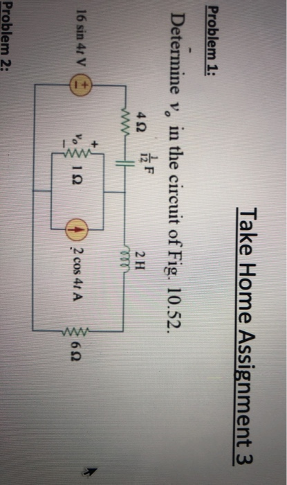 Solved Take Home Assignment 3 Problem 1: Determine v, in the | Chegg.com