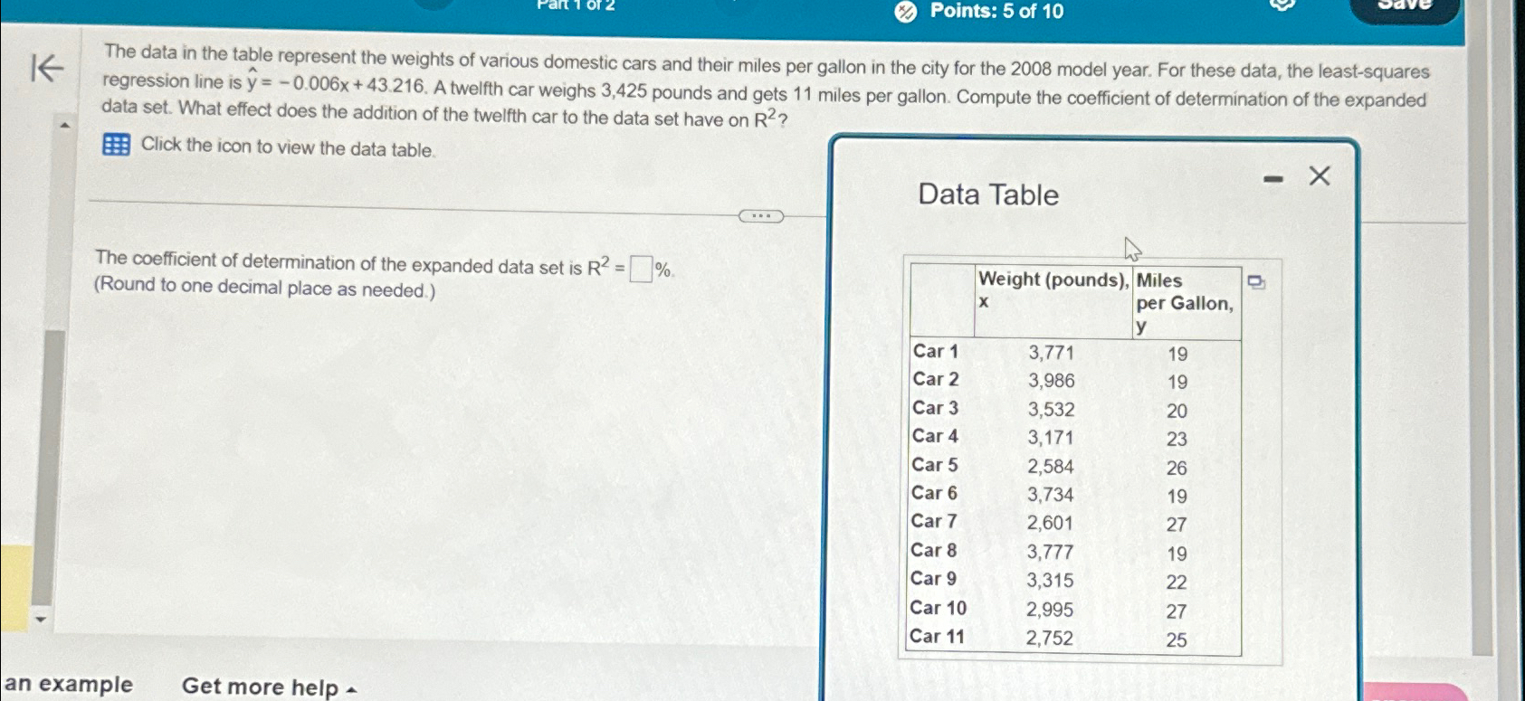 Solved The data in the table represent the weights of | Chegg.com