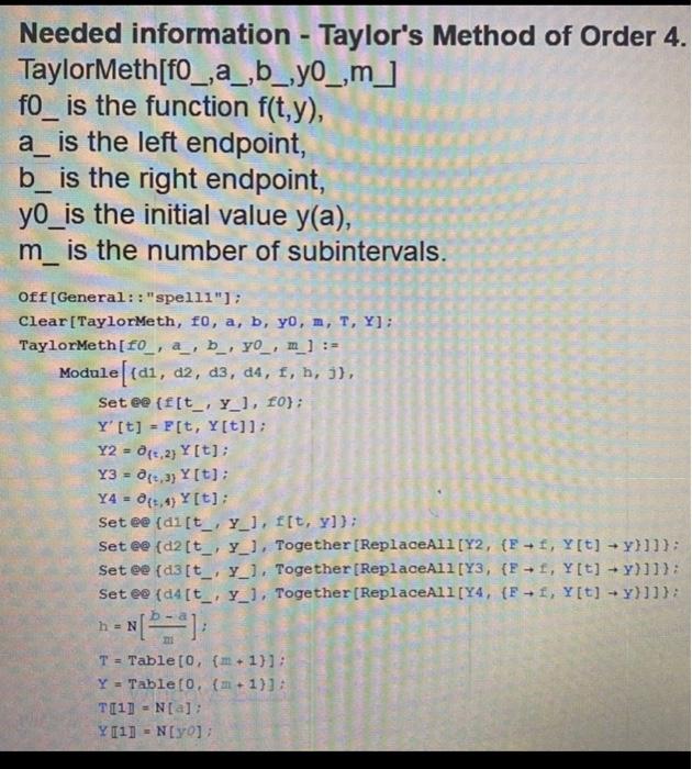 Solved has 1. Taylor's method of order 2 to solve | Chegg.com