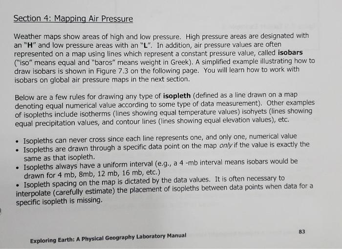 Solved Section 4: Mapping Air Pressure Weather maps show | Chegg.com