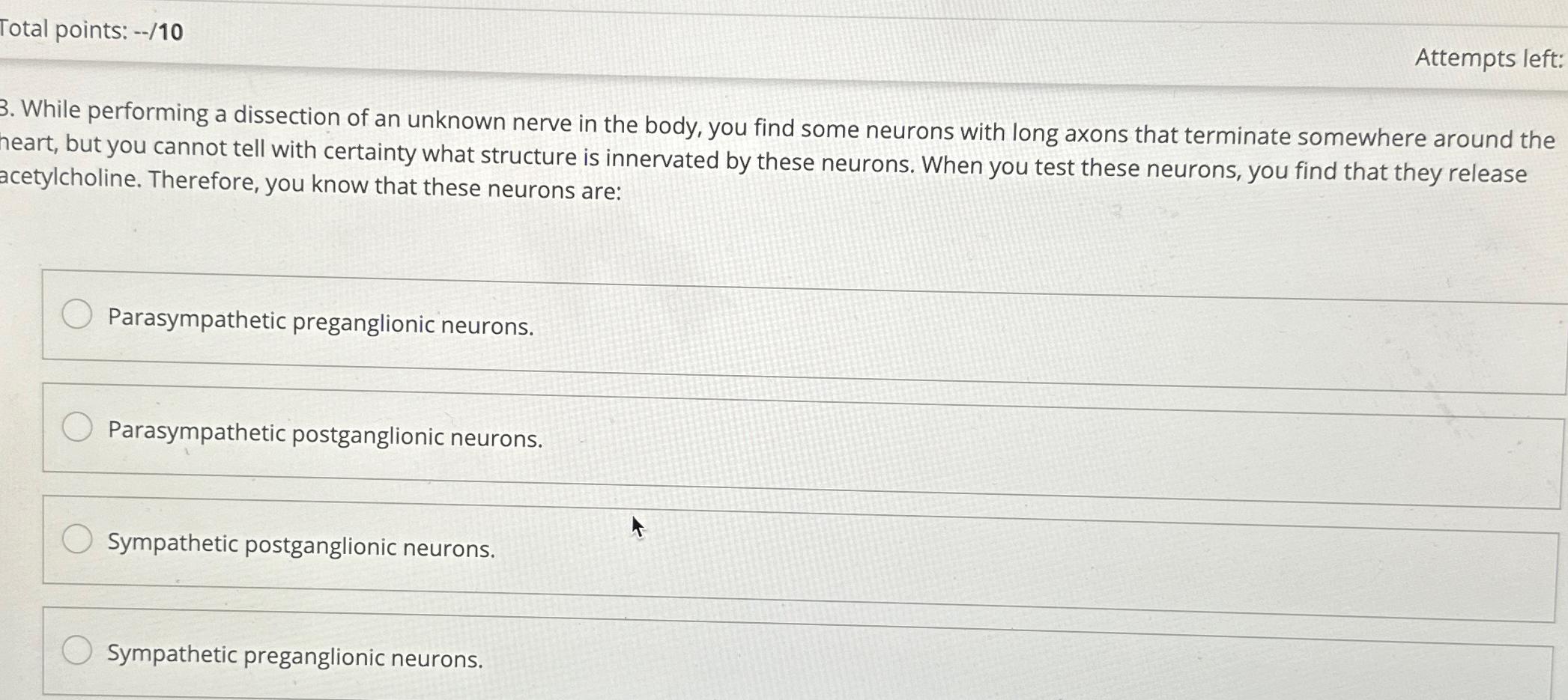Solved Total points: --/10Attempts left:3. ﻿While performing | Chegg.com