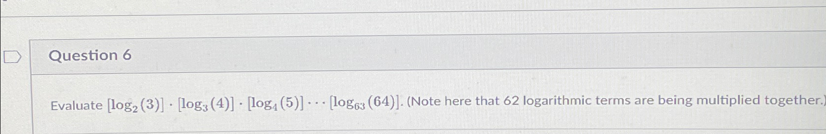 Solved Question 6Evaluate | Chegg.com