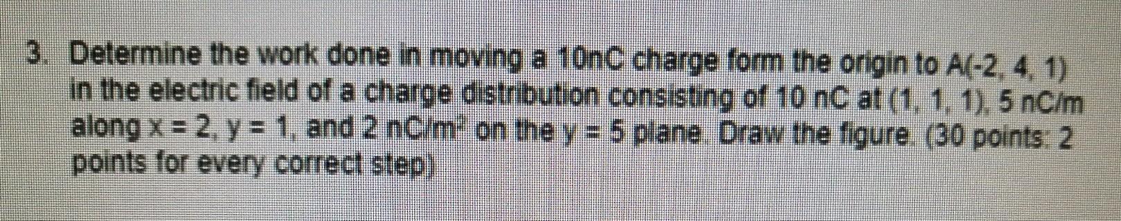 Solved 3. Determine the work done in moving a 10nC charge | Chegg.com