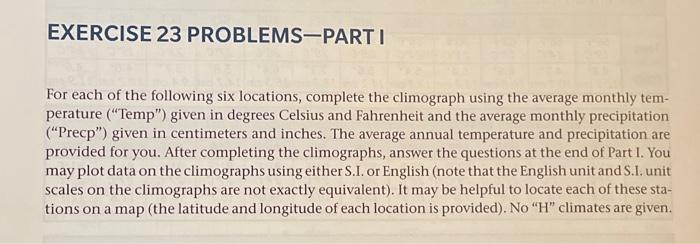 Solved EXERCISE 23 PROBLEMS-PART I For each of the following | Chegg.com