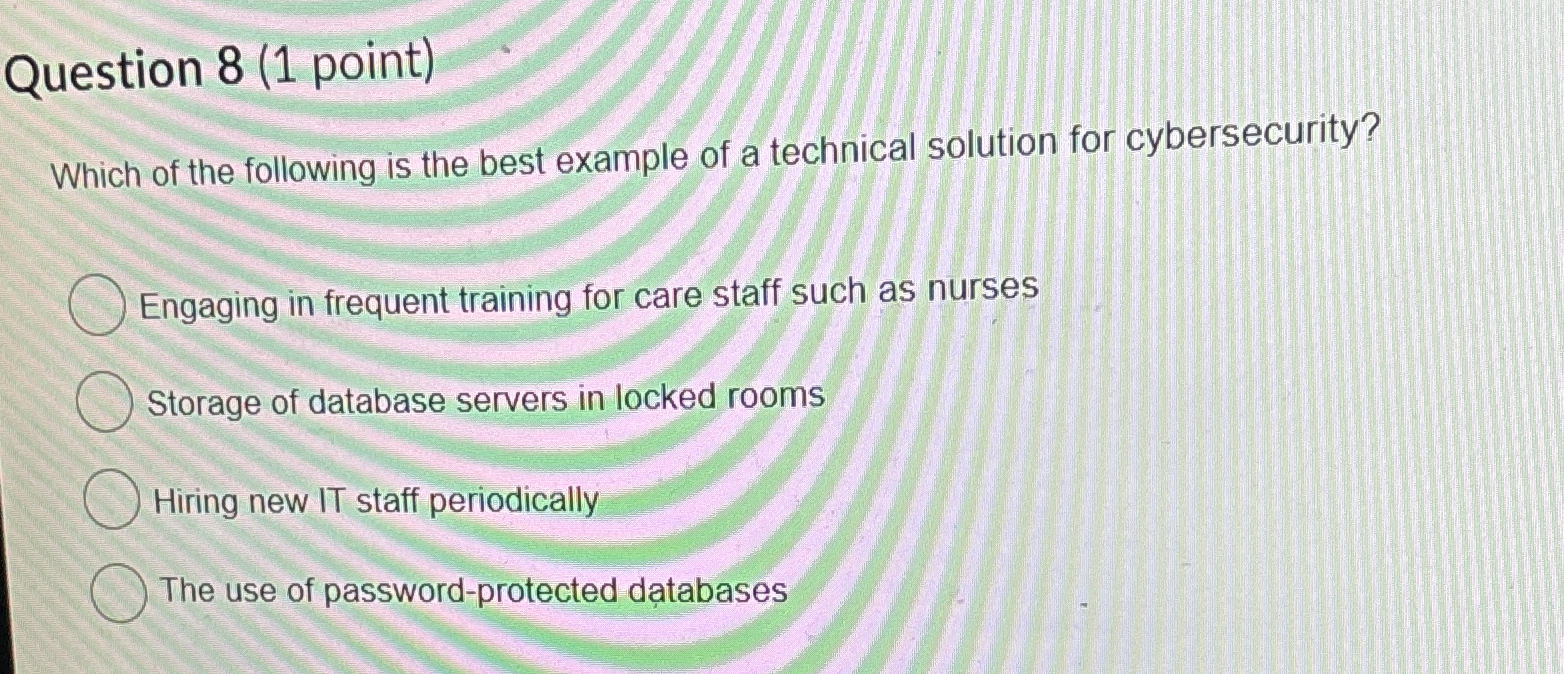 Solved Question 8 (1 ﻿point)Which of the following is the | Chegg.com