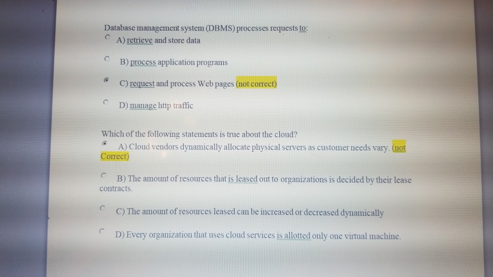 Solved Database management system (DBMS) processes requests | Chegg.com