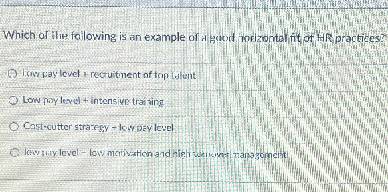 Solved Which of the following is an example of a good | Chegg.com