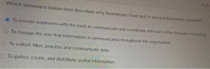 Solved buisness information managment questions. please | Chegg.com