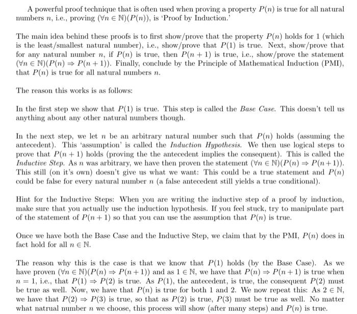 Solved A powerful proof technique that is often used when | Chegg.com