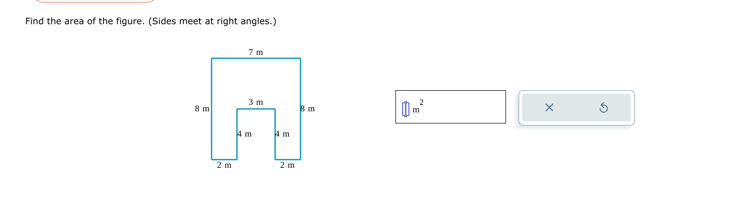 Solved Find the area of the figure. (Sides meet at right | Chegg.com