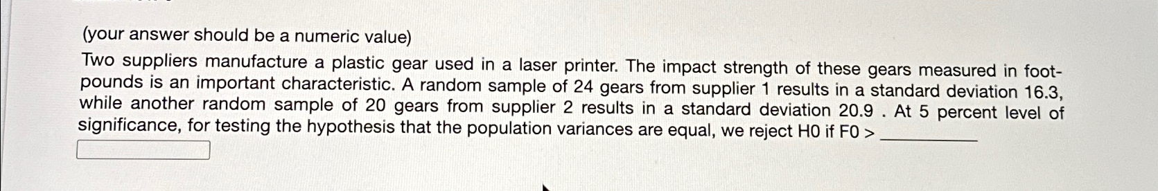 Solved (your answer should be a numeric value)Two suppliers | Chegg.com