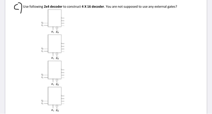 Solved Use 2x4 decoder to design 3x8 decoder? Rename OUTPUTS | Chegg.com
