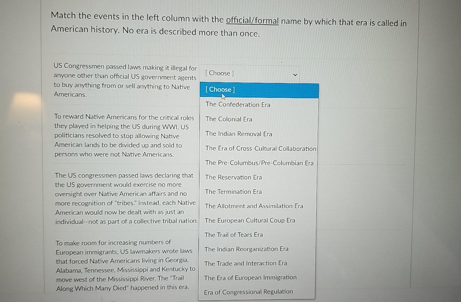Match the events in the left column with the | Chegg.com