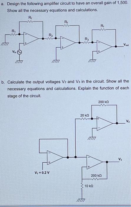Solved a. Design the following amplifier circuit to have an | Chegg.com