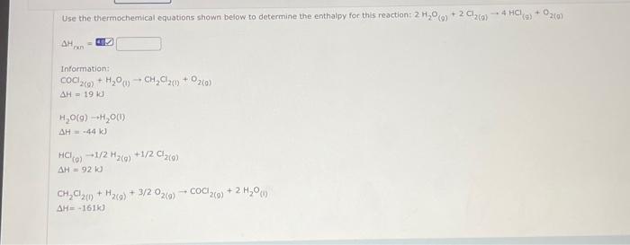 Solved Use the thermochemical equations shown below to | Chegg.com