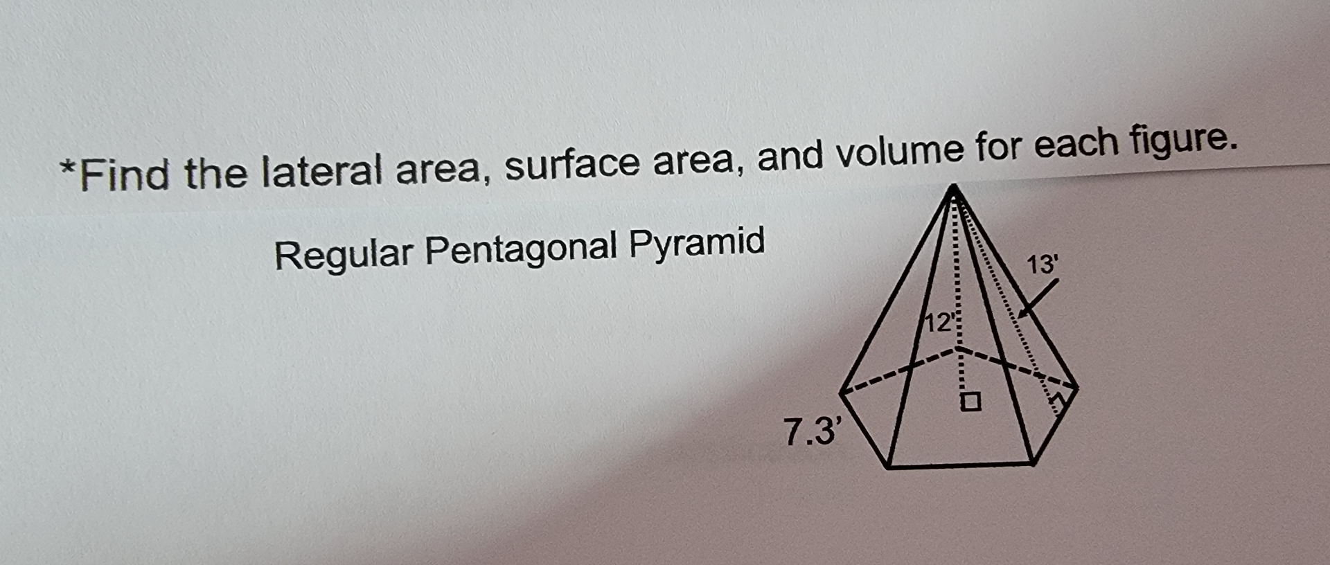 Solved *Find the lateral area, surface area, and volume for | Chegg.com