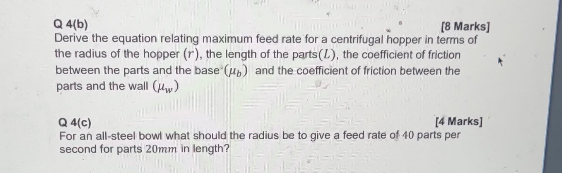Solved Q 4(b) [8 Marks] Derive the equation relating | Chegg.com