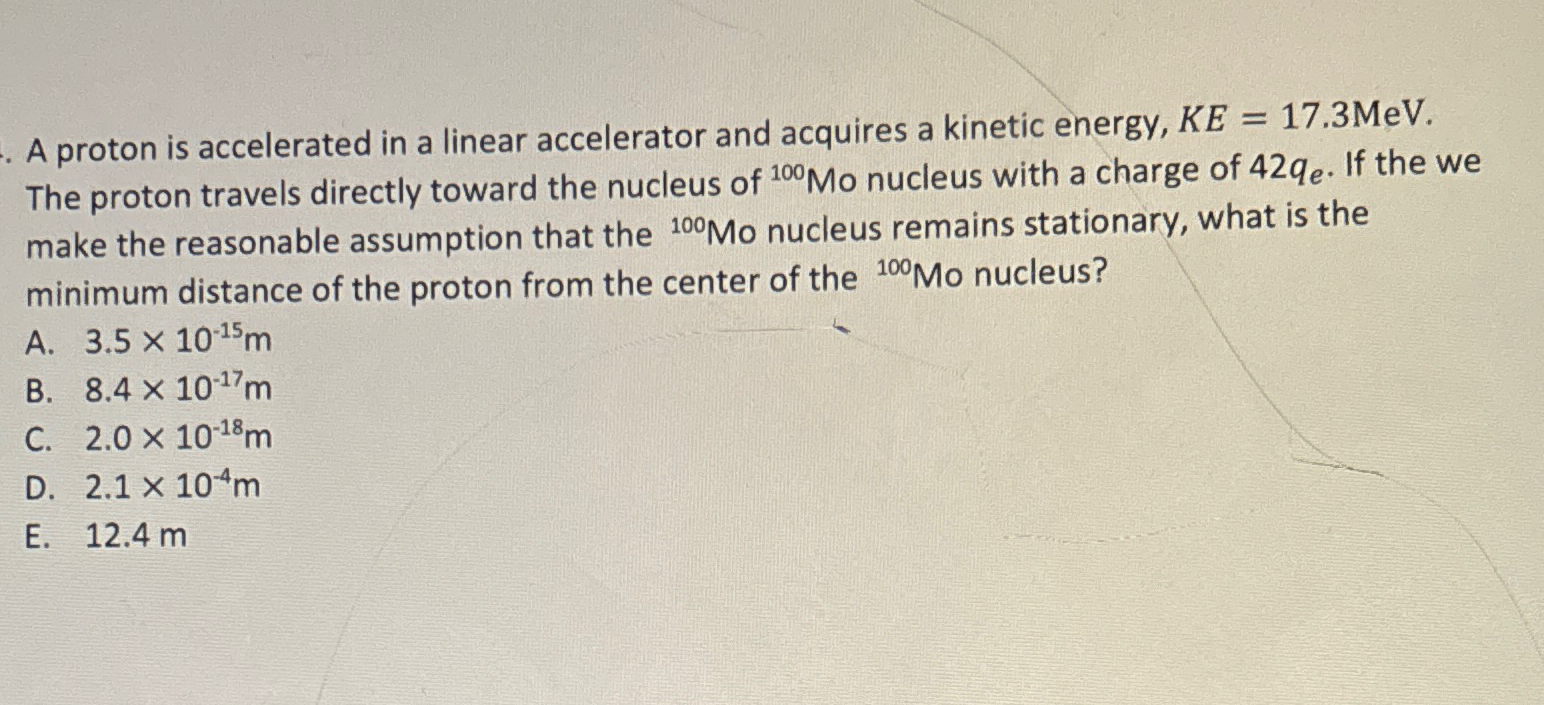 Solved A proton is accelerated in a linear accelerator and | Chegg.com