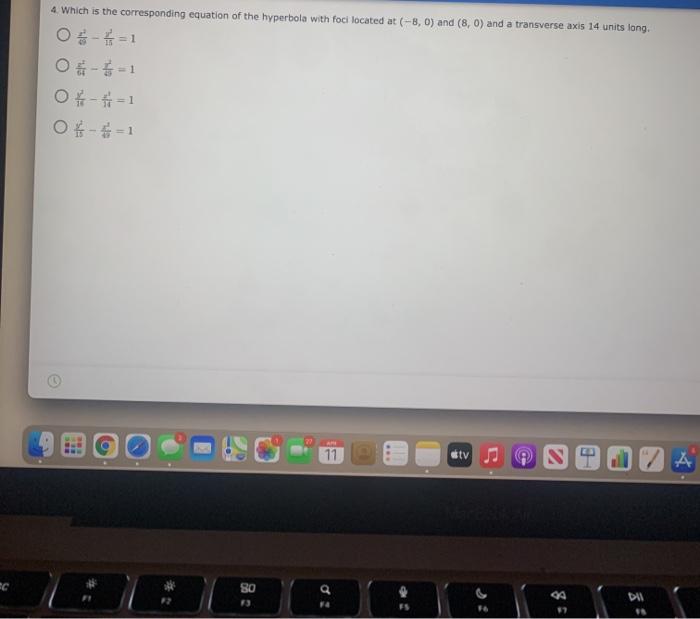 Solved 4. Which is the corresponding equation of the | Chegg.com