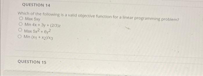 Solved Question 14 Which Of The Following Is A Valid