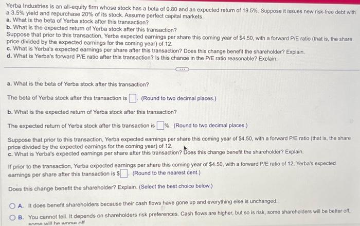 Solved answer all parts a b c and d, must show work in excel | Chegg.com