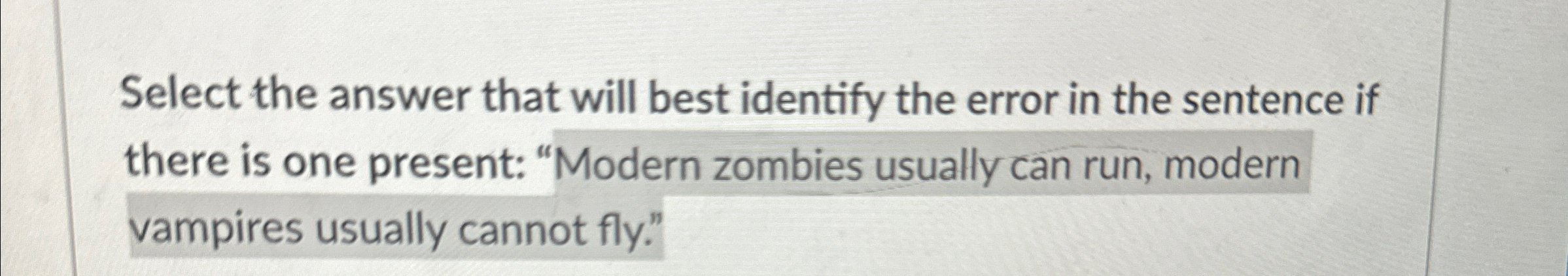 Solved Select the answer that will best identify the error | Chegg.com