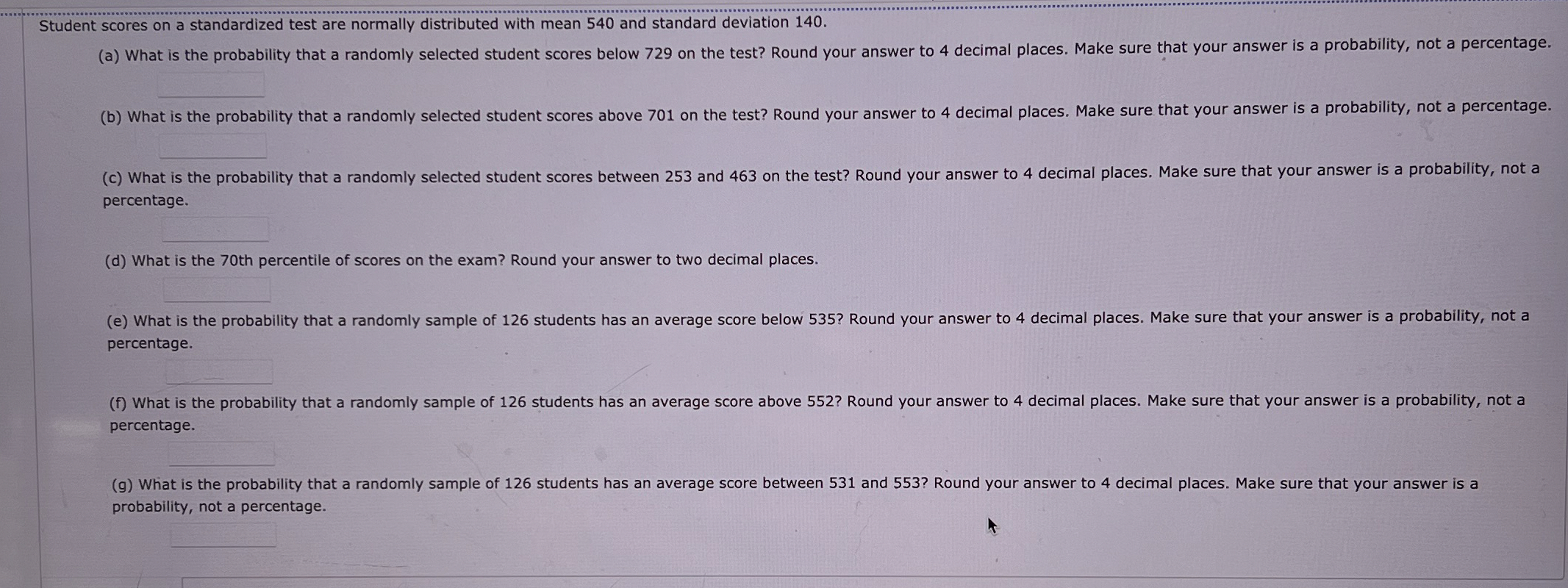 Solved Student scores on a standardized test are normally | Chegg.com