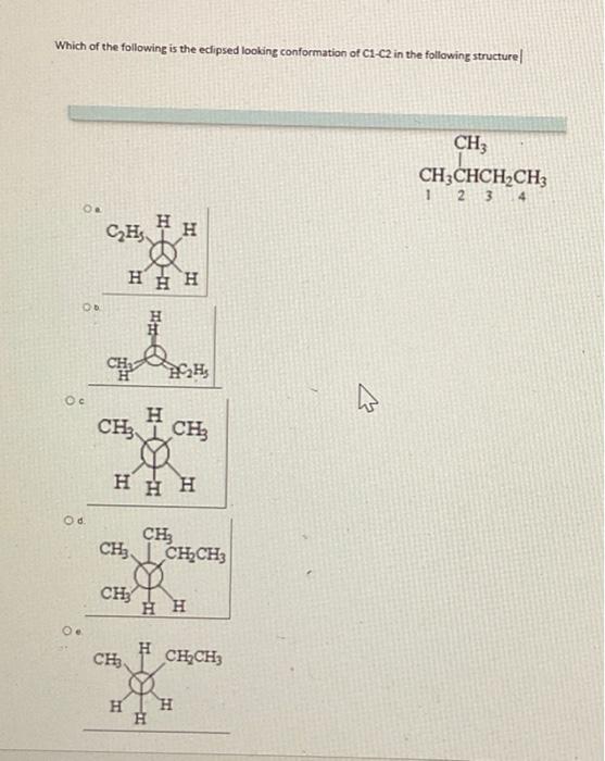 Solved Which of the following is the eclipsed looking | Chegg.com