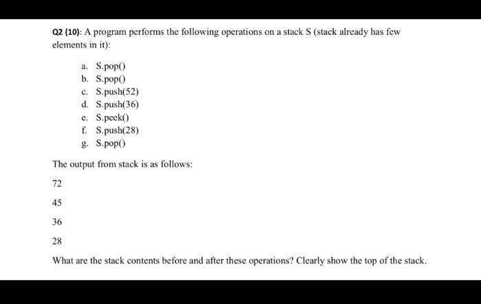Solved Q2 (10): A program performs the following operations | Chegg.com