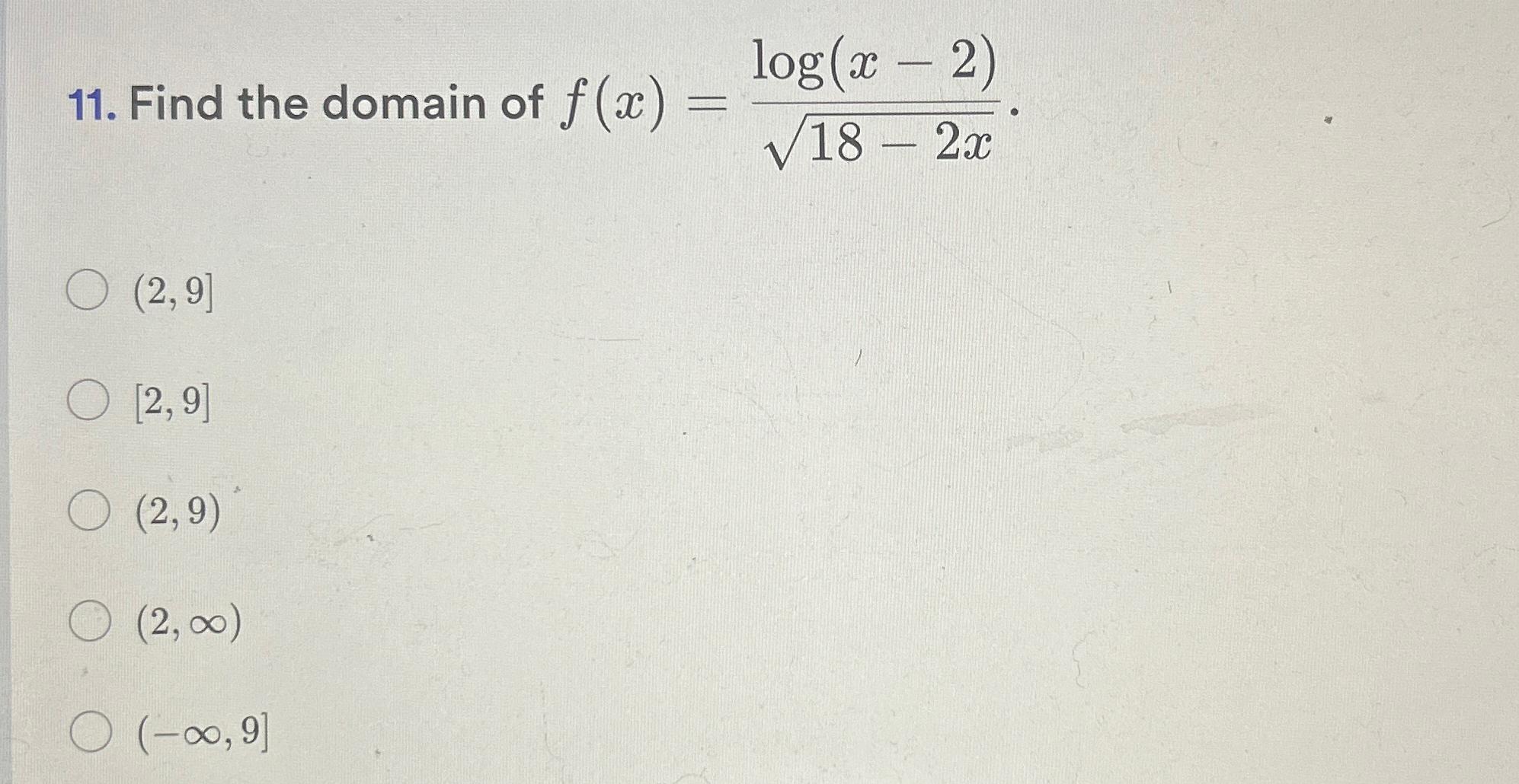 Solved Find the domain of | Chegg.com