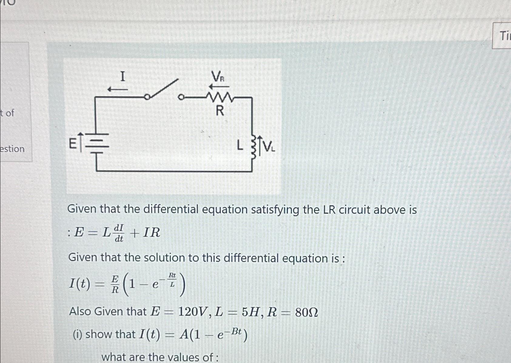 Solved Given that the differential equation satisfying the | Chegg.com