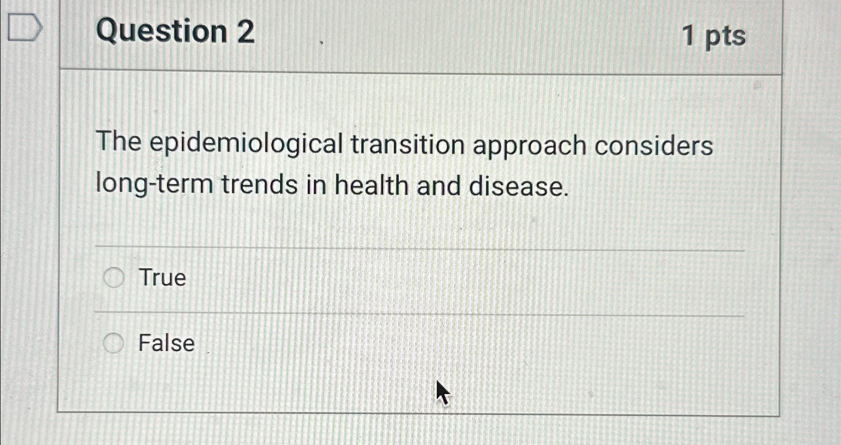 Solved Question 21ptsThe epidemiological transition approach | Chegg.com