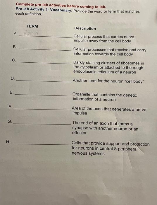 Solved E. F. H. C. D. G. Complete pre-lab activities before | Chegg.com