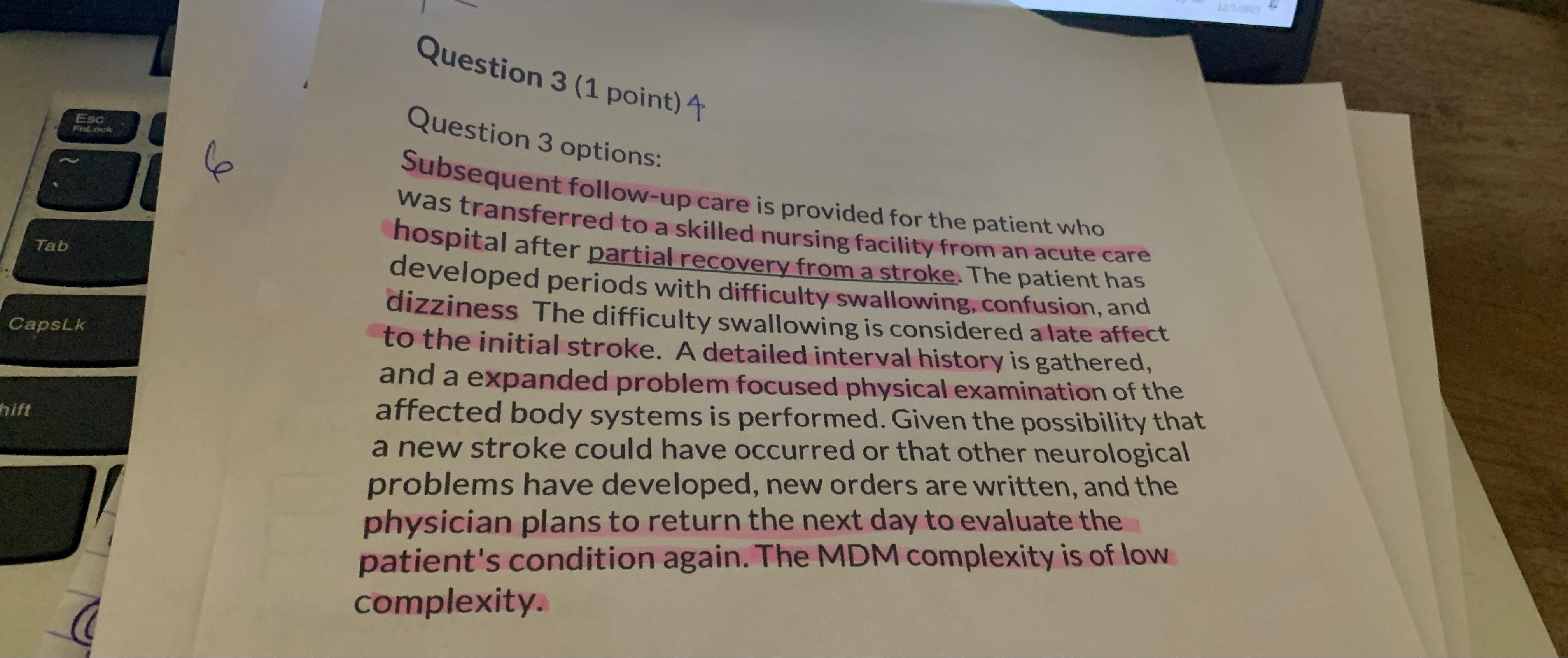 Solved Question 3 (1 ﻿point) 4Question 3 ﻿options:Subsequent | Chegg.com