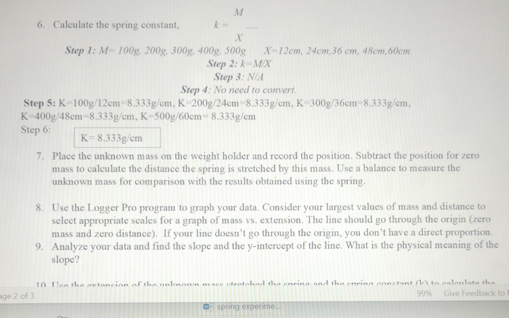 Solved SPRINGS (SP) Introduction: Consider a spring hanging | Chegg.com