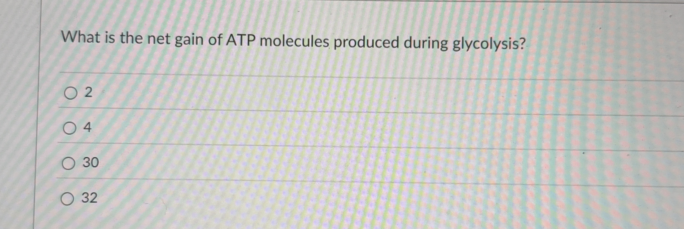 What is the net gain of ATP molecules produced during | Chegg.com