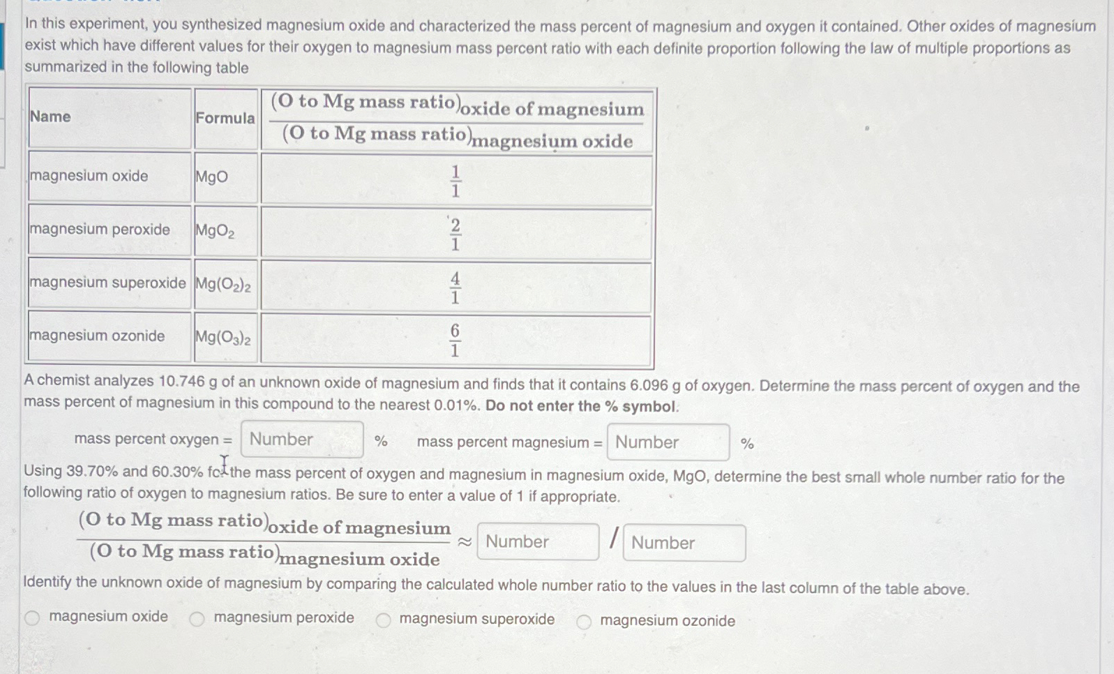 Solved In this experiment, you synthesized magnesium oxide | Chegg.com