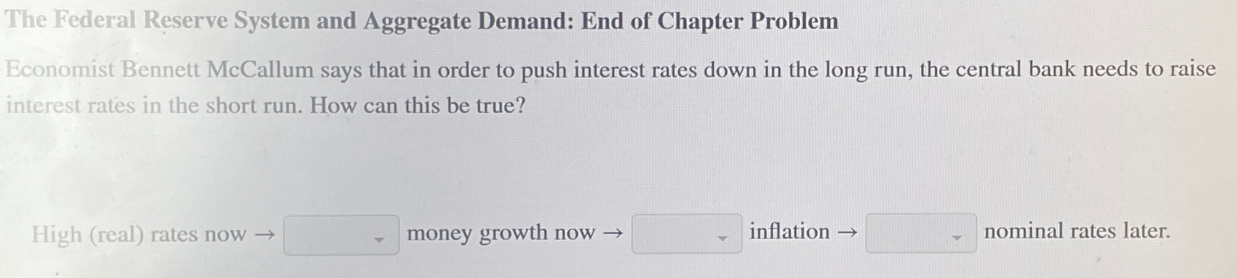 Solved The Federal Reserve System and Aggregate Demand: End | Chegg.com