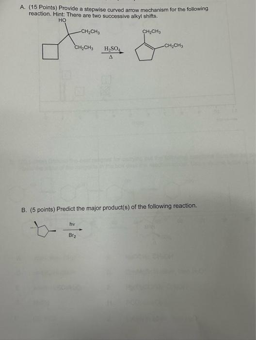 Solved A. (15 Points) Provide a stepwise curved arrow | Chegg.com
